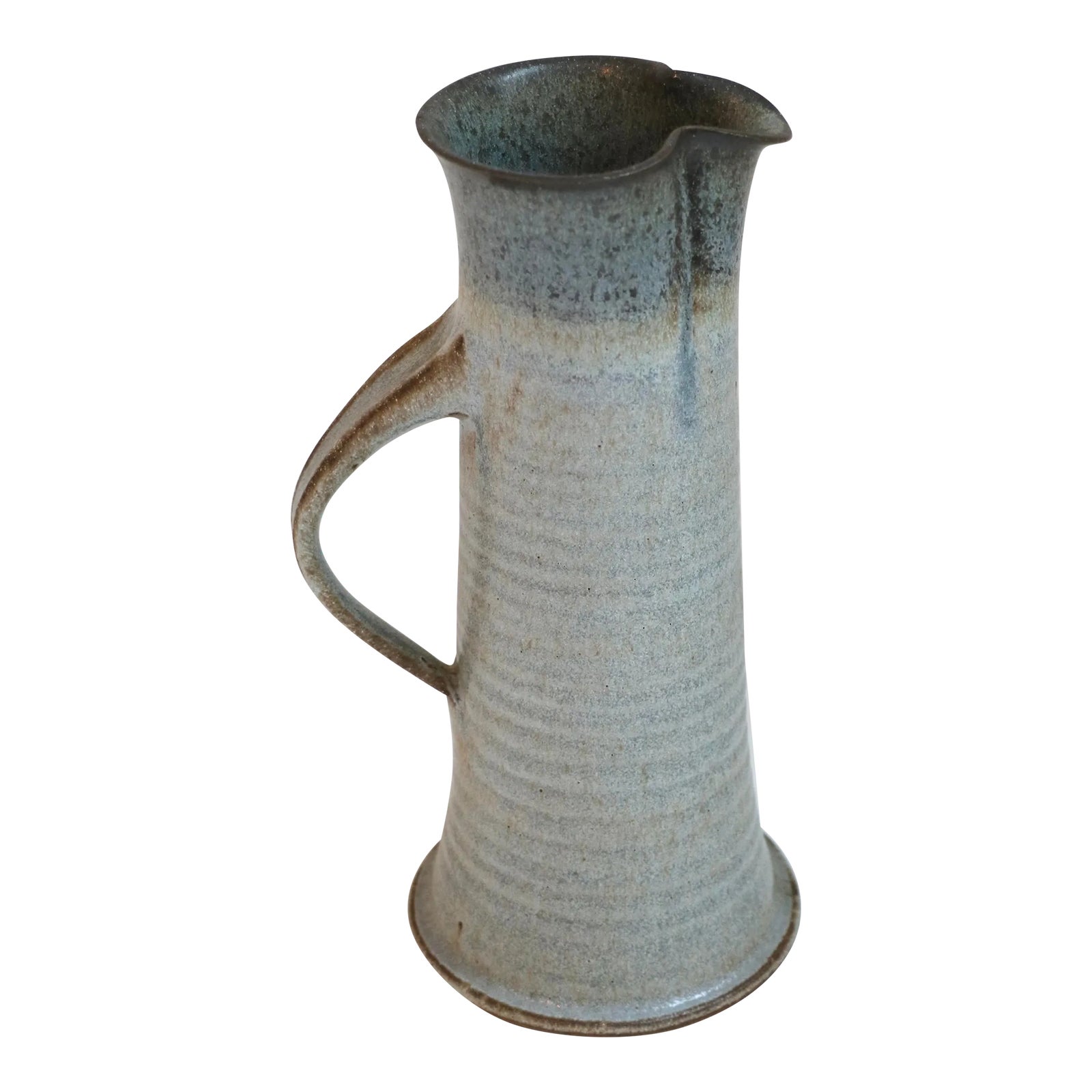 Handmade Blue Earthen Jug | Chairish