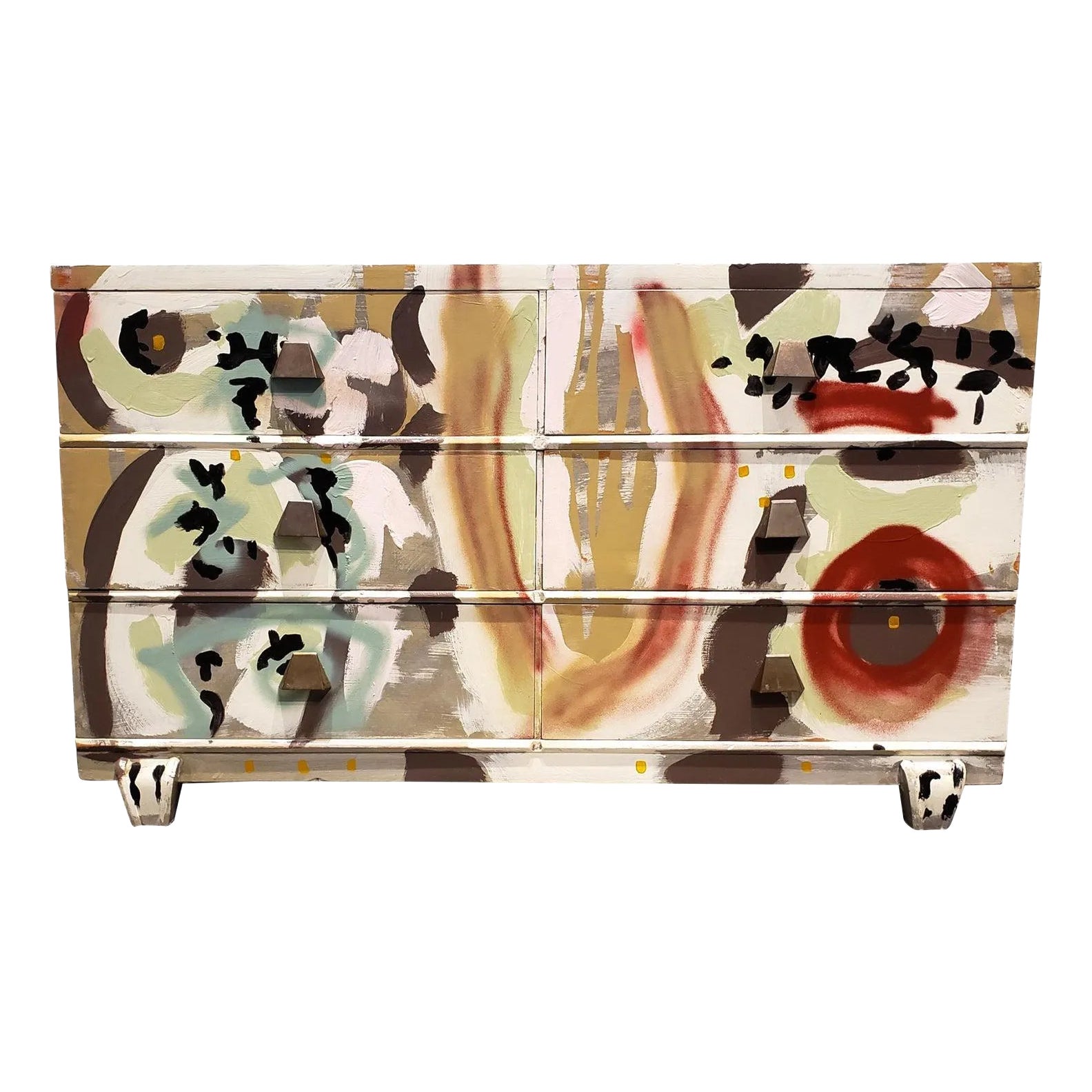 Postmodern Abstract Art Dresser by Artist Lionel Lamy | Chairish