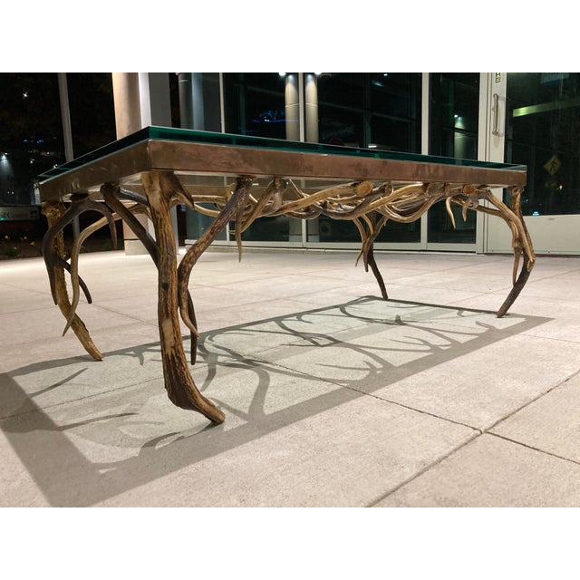 Modern Bronze Deer Antler Coffee Table Manner of Anthony Redmile | Chairish