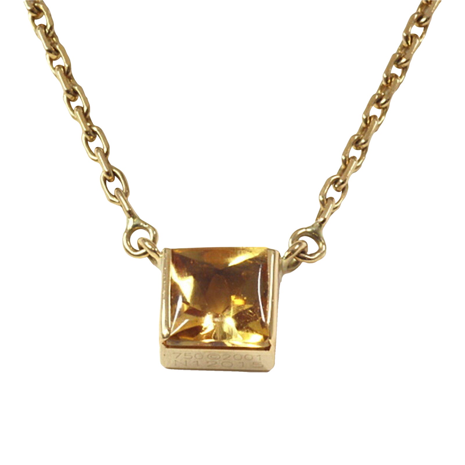 Cartier Tank Citrine Necklace K18Yg Yellow Gold | Chairish