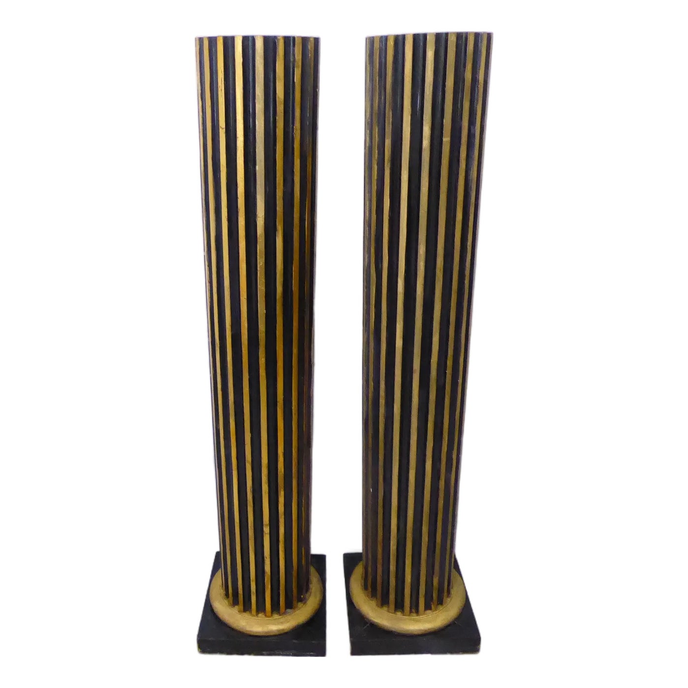 Vintage Fluted Wooden Columns - A Pair | Chairish