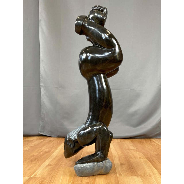 Gedion Nyanhongo “Exercising”, Large Shona Springstone Sculpture, 1990s ...