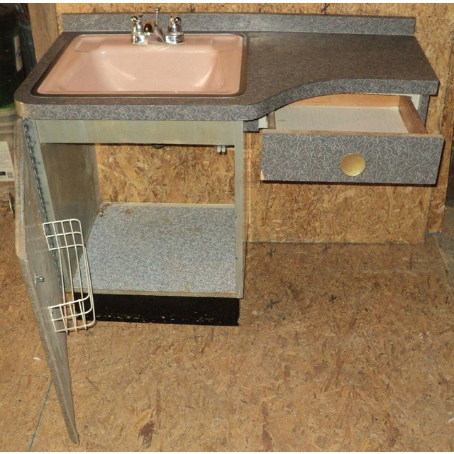 Vintage Mid Century 50's Bathroom Sink Vanity | Chairish