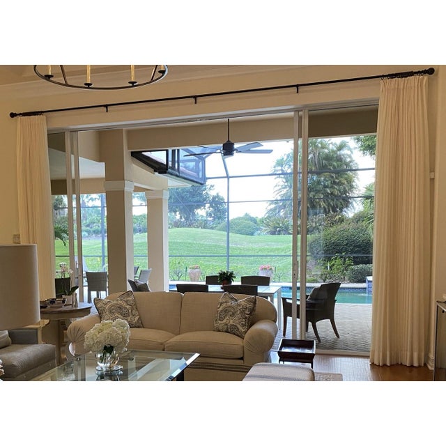 Designer Sheer Drapery Panels- Set of 2 | Chairish