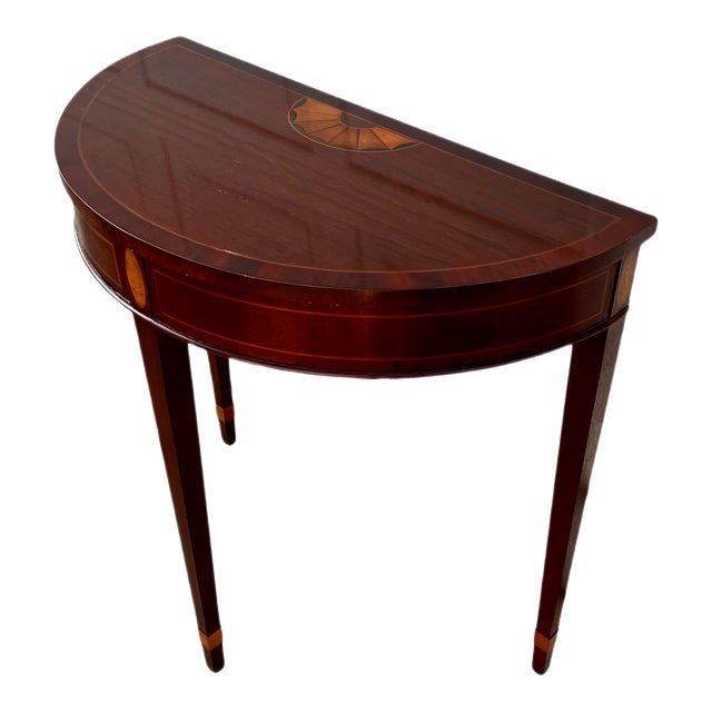 Vintage Baker Hepplewhite Style Mahogany Demilune Console or Entry ...