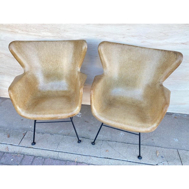 Mid Century Modern Lawrence Peabody Selig Fiberglass Wing Back Lounge ...