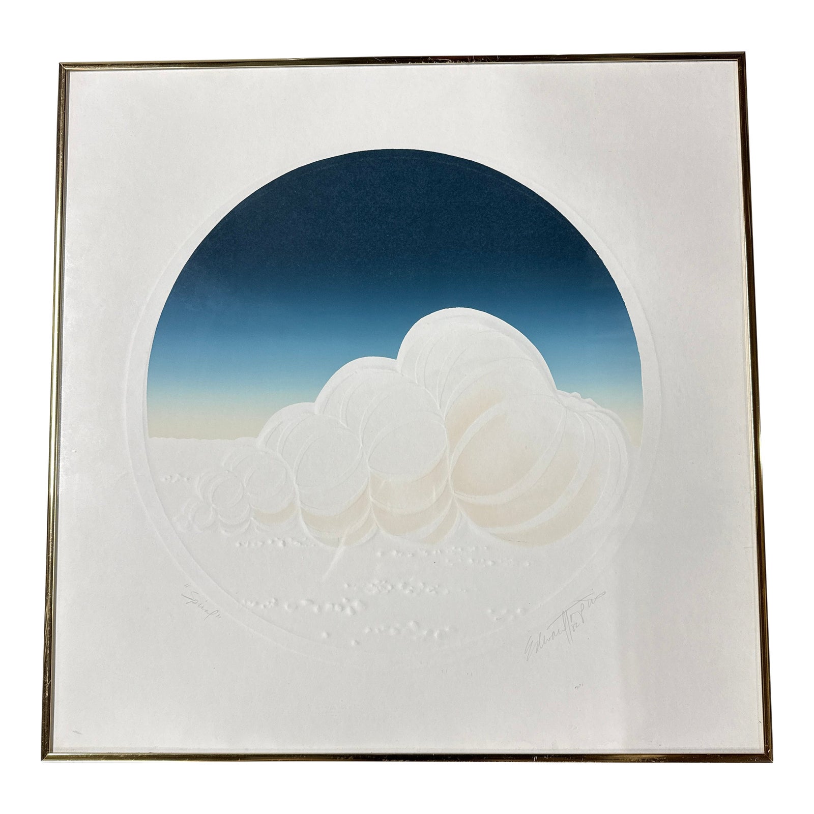 1980s Edward Tompkins Signed Embossed “Spiral” Print – Modernist ...