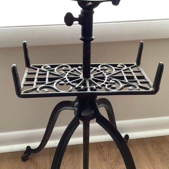 1800's Oak and Cast Iron Book Stand | Chairish