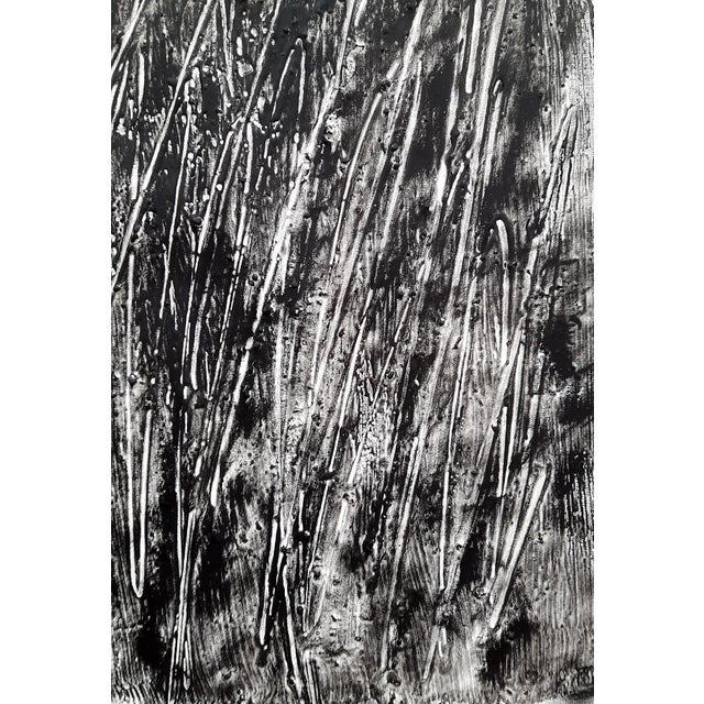 19.6" X 25.5" - Black and White Abstract Original Oil Painting ...
