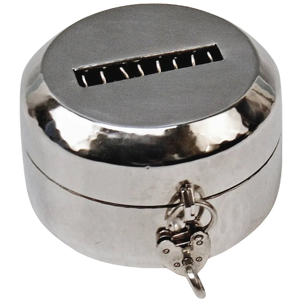 Art Deco Money Box Piggy Bank in Silver 830 by Jacob Grimminger ...