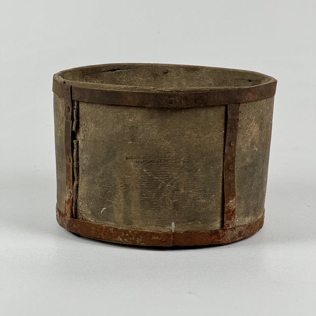 Antique Primitive Wood & Iron Hand Made Bushel Measure Container | Chairish