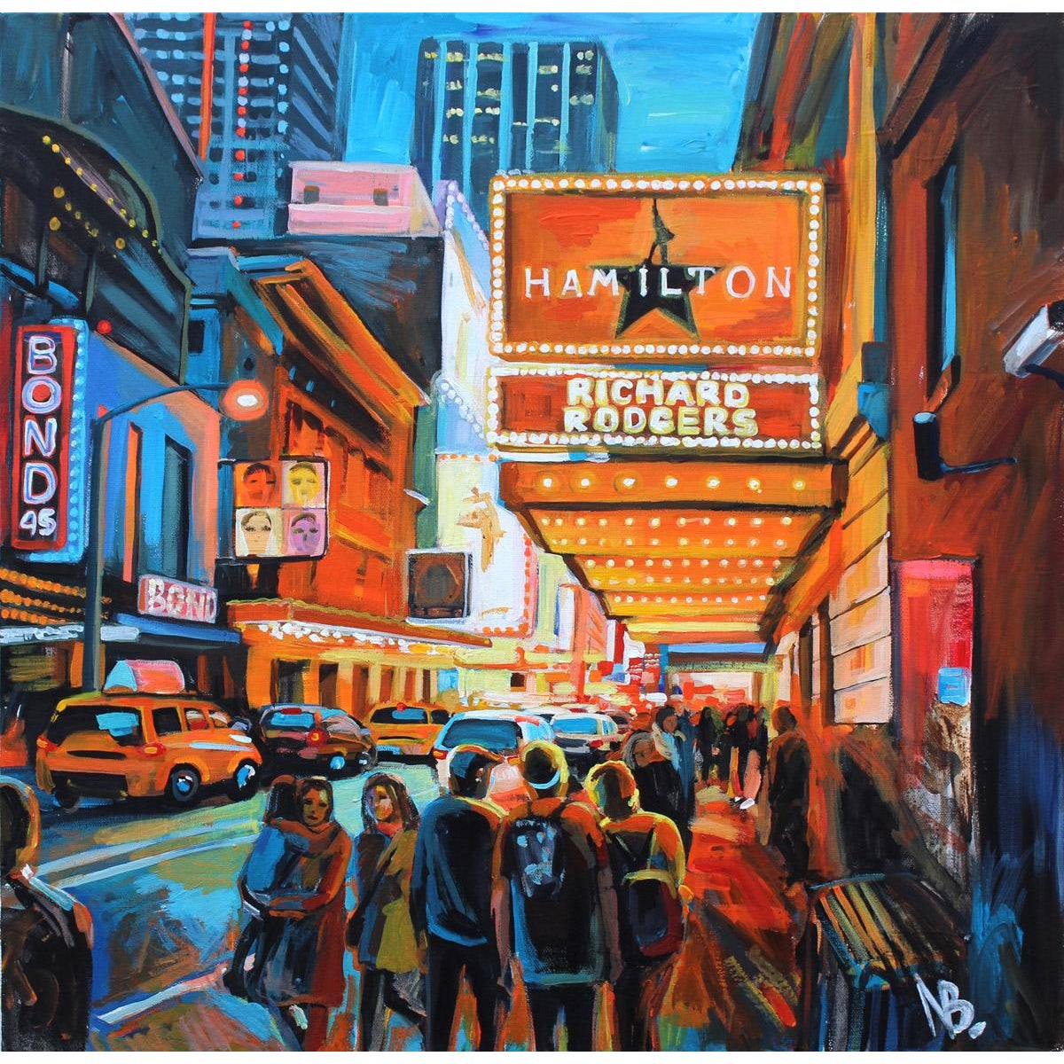 "Hamilton on Broadway" Contemporary Acrylic Painting on Canvas by ...