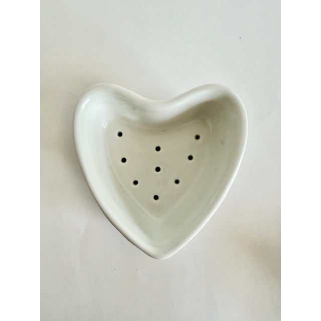 French Porcelain Heart Shape Cheese Molds - Set of 4 | Chairish