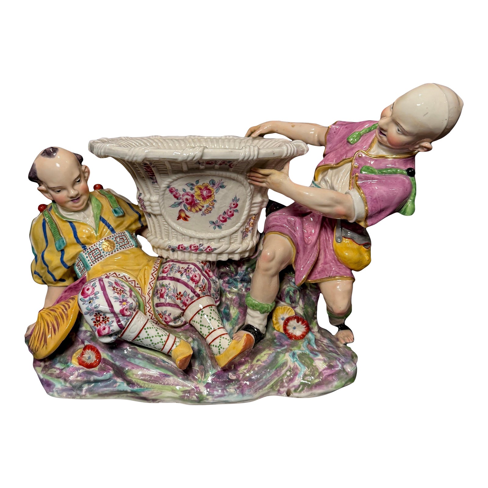Late 19th Century Edmé Samson Porcelain Chinoiserie Centerpiece ...
