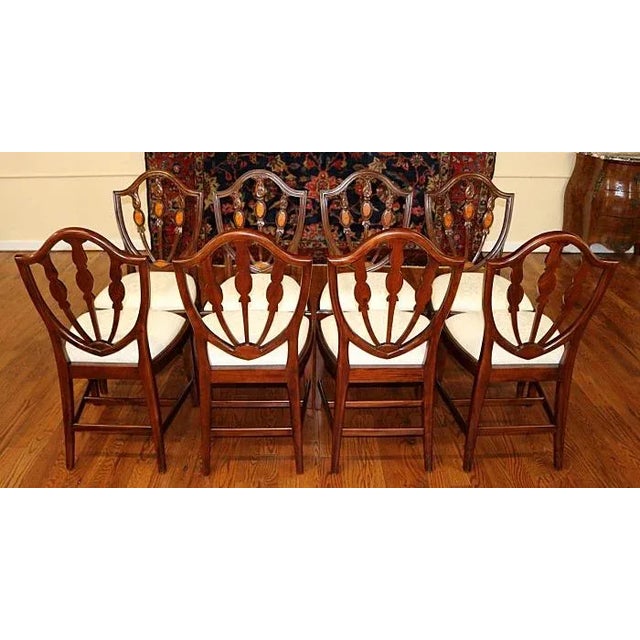 Set of 10 Mahogany Satinwood Inlaid Baltimore Federal Style Dining ...