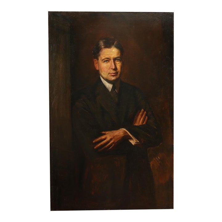 Early 20th Century Theo Raucher Portrait of Edward Hopkinson Jr. Oil on ...