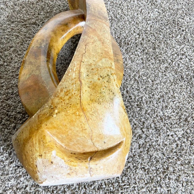 Abstract Brown Stone Sculpture | Chairish