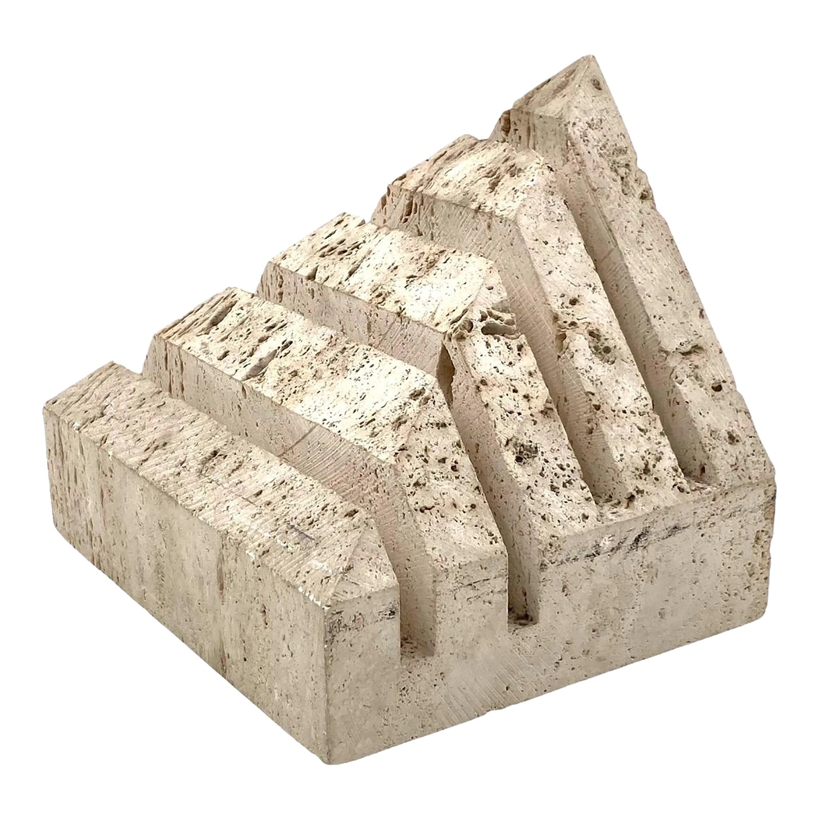 Enzo Mari Travertine Desk Organizer, Fratelli Mannelli Italy 1970s ...