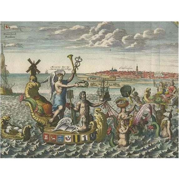 Satirical Print of Mermaids about the Port of Enkhuizen, 1720, Paper ...