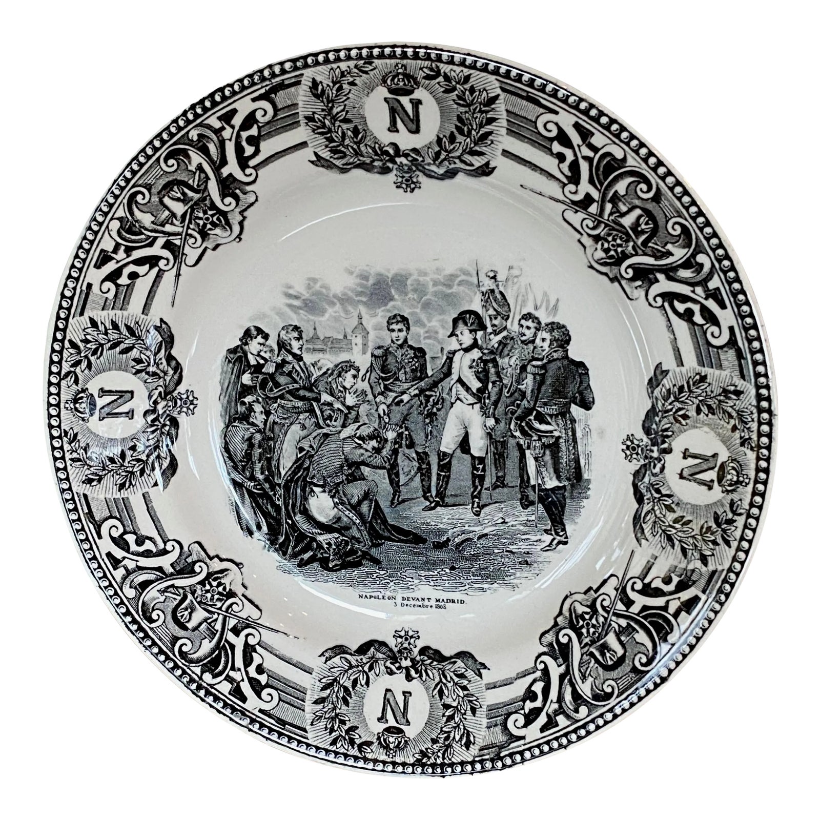 19th Century Boch Freres Napoleonic Plate | Chairish