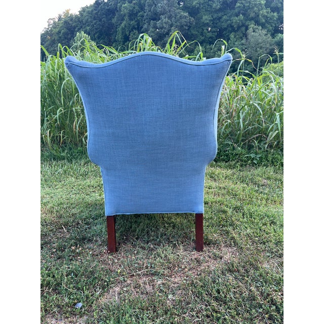 Federal Style Antique Mahogany Wingback Chairs- a Pair | Chairish