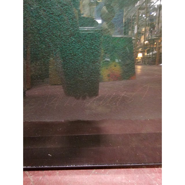 Mid Century Modern Large Abstract Acrylic Stencil Cast Resin Surface Artwork on Paper by Paul ...