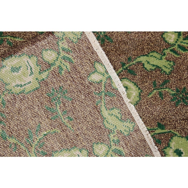 1960s Vintage Distressed Rug in Red, Blue, Beige Floral Pattern | Chairish