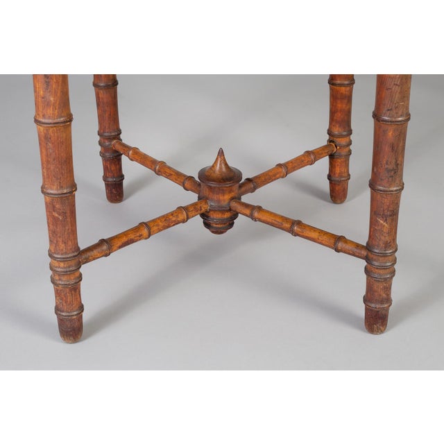 Antique Faux Bamboo Center Table | Chairish