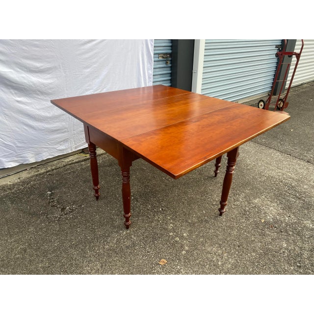Mid 19th Century Solid Cherry Antique Drop Leaf Table - Gate Leg Dining ...