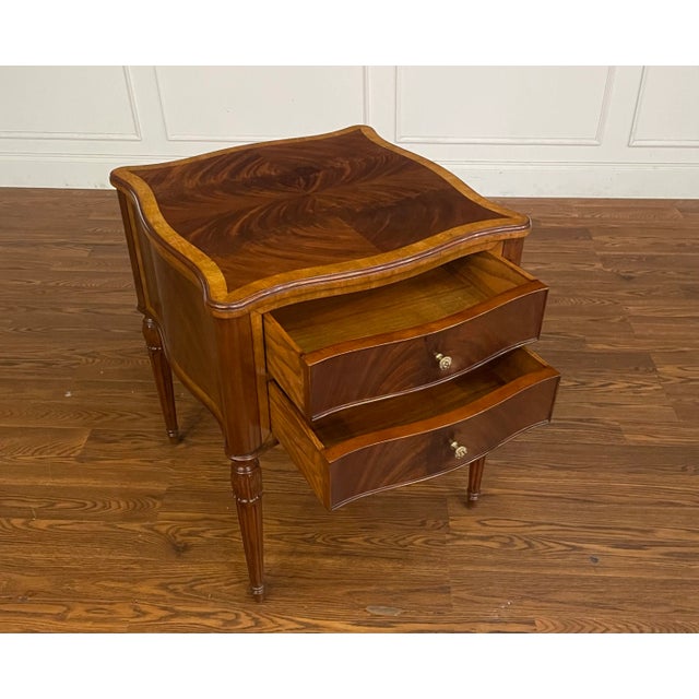Leighton Hall Mahogany Serpentine End Table | Chairish
