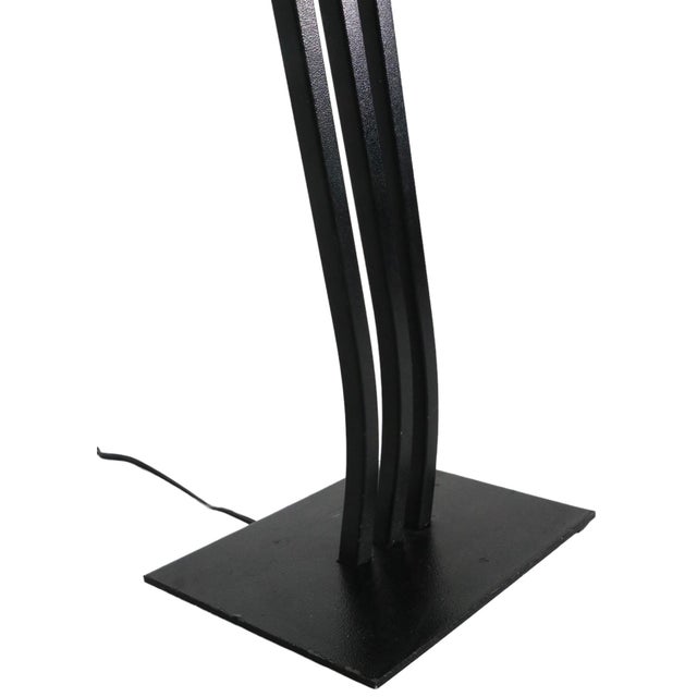 Vintage Post Modern Alsy Wave Iron Table Lamp C. 1980's | Chairish