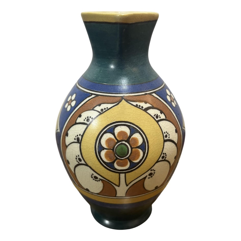 Art Nouveau Lindus Vase by Arnhem Fayence, 1916 | Chairish