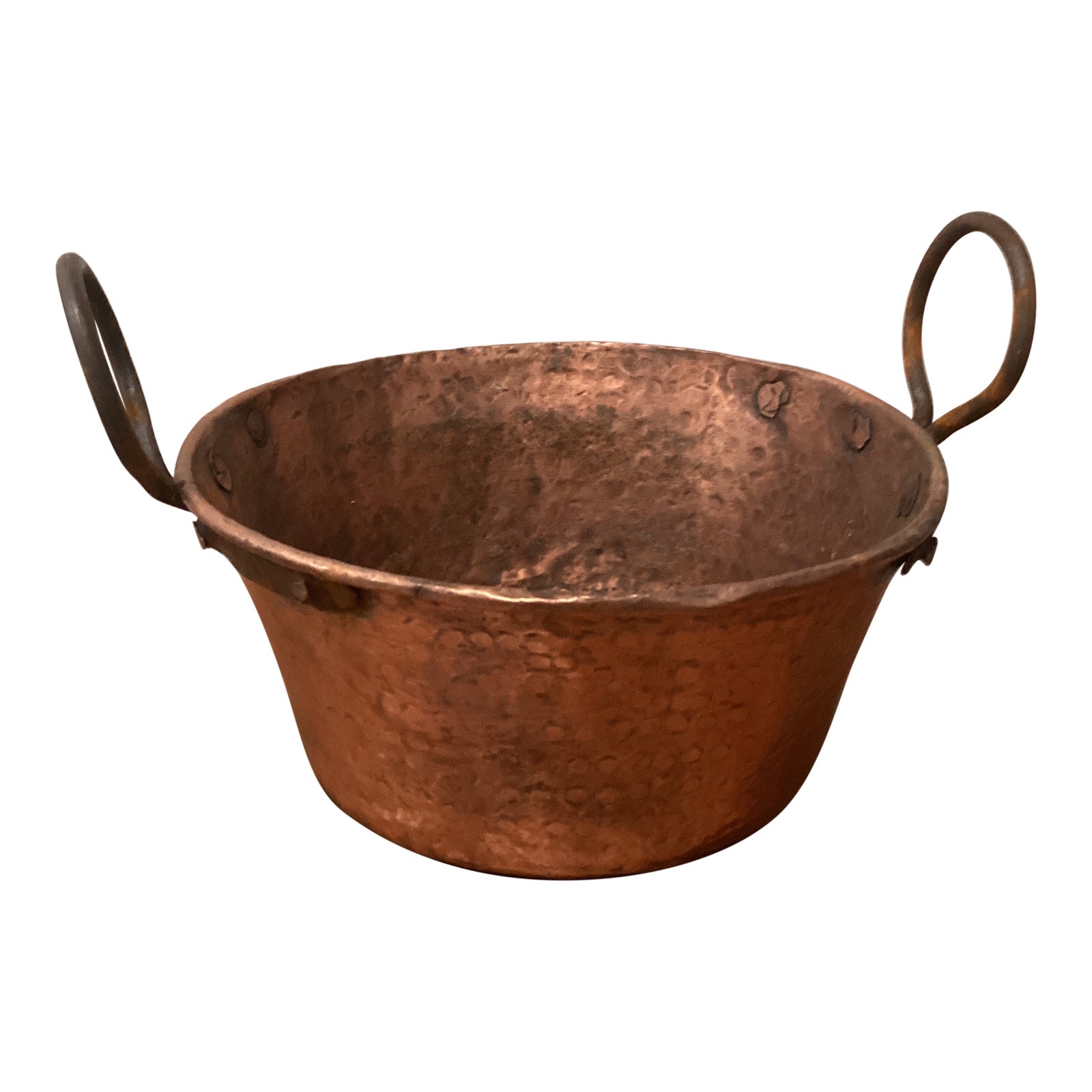Antique Hand Hammered Copper Jam Pot/Primitive Cauldron With Iron ...