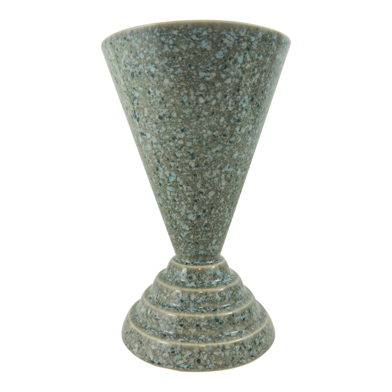 1980s Postmodern Grey Ceramic Vase Signed Larson | Chairish