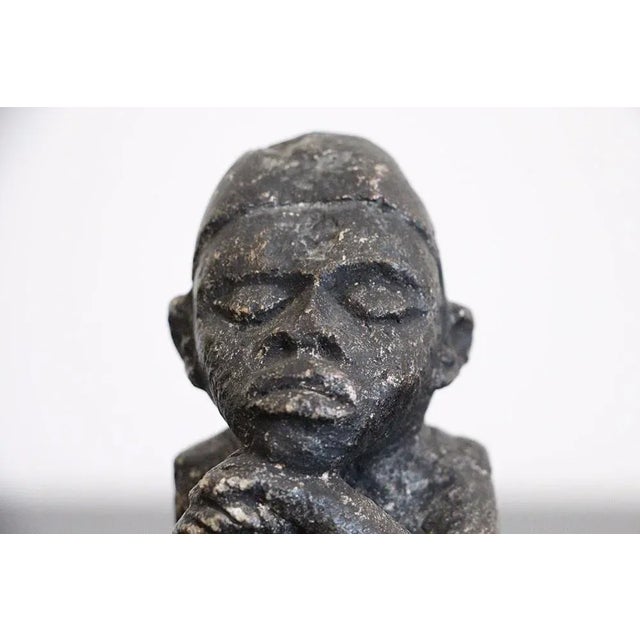 Late 19th Century The Thinker Statue Carved Stone Figurine | Chairish