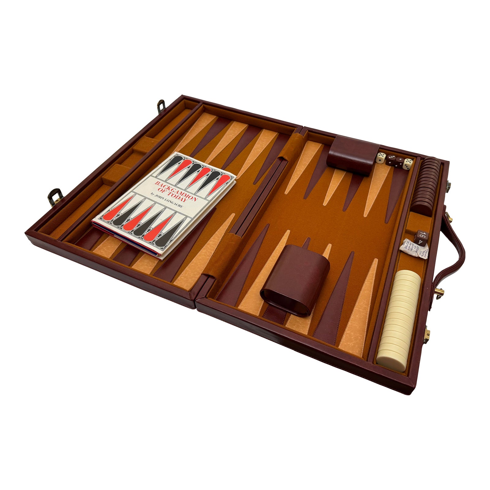 Vintage Leather Backgammon Briefcase Set | Chairish