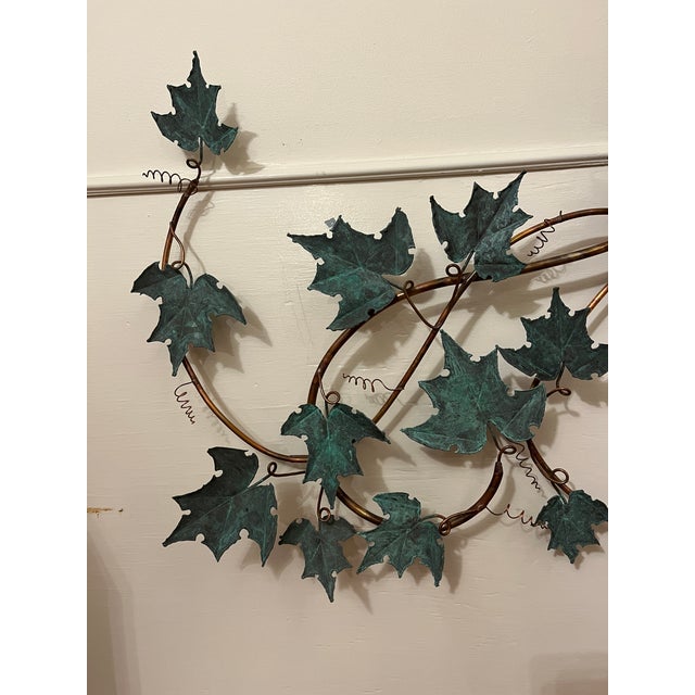 Vintage Verdigris Copper Vine Branch Metal Wall Sculpture Art | Chairish