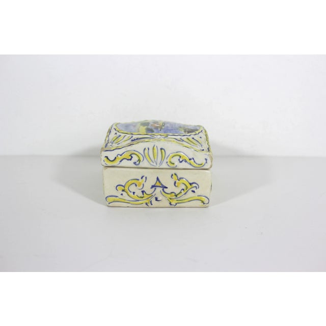 Vintage Italian Signed Hand Painted Ceramic Box | Chairish