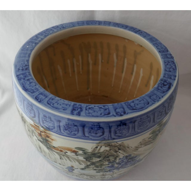 Late 20th Century Chinese Porcelain Vase Planter Cachepot Hand Painted ...