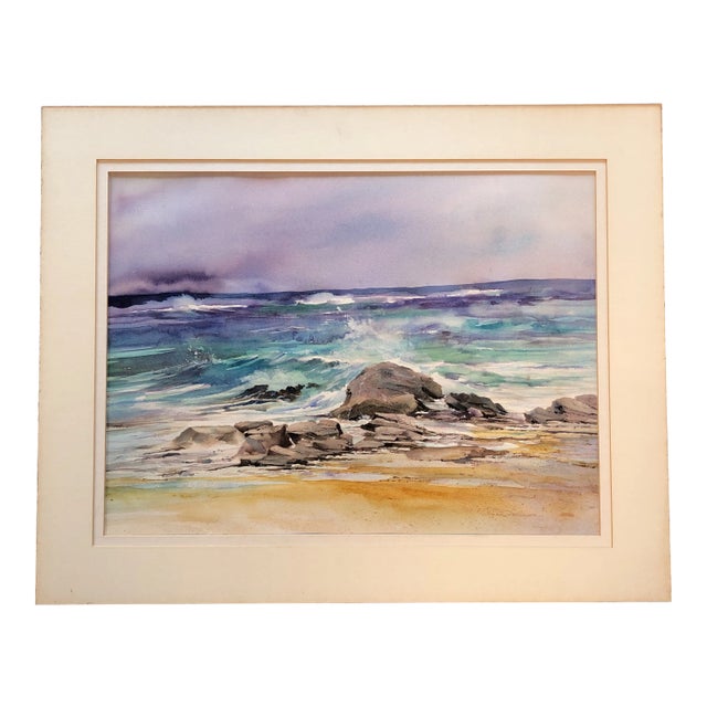 Original Vintage Bermuda Seascape Watercolor Signed | Chairish