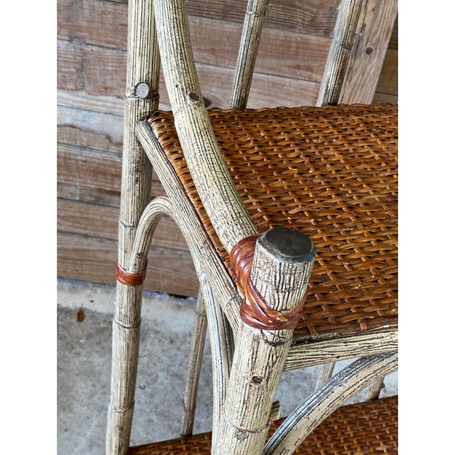 Palecek Farmhouse Coastal Faux Bamboo Wicker Hall Tree | Chairish