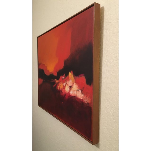 Vintage Mid-Century Richard Billmeier Abstract Oil on Canvas Landscape ...