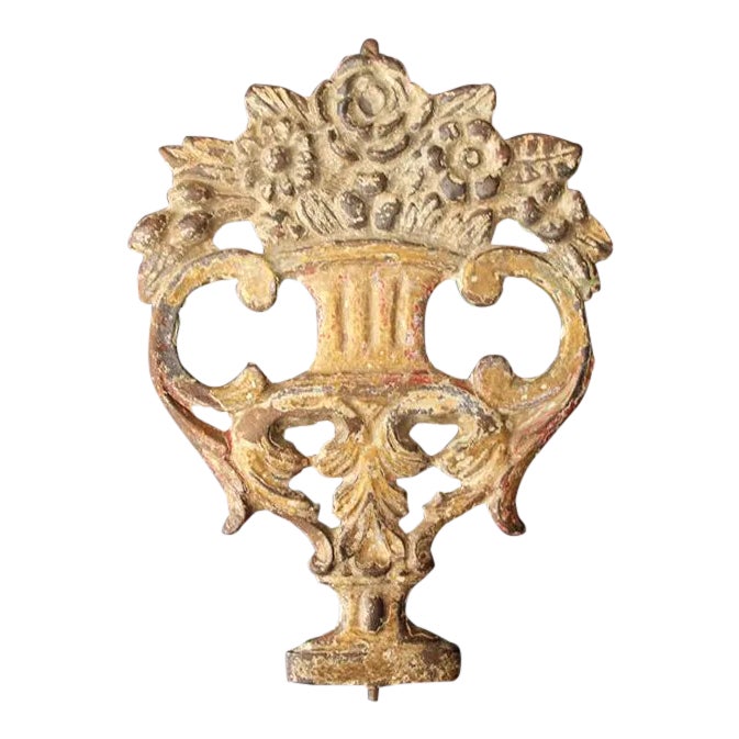 18th Century Portuguese Baroque Cast Iron Gold Leaf Plaque Depicting a ...