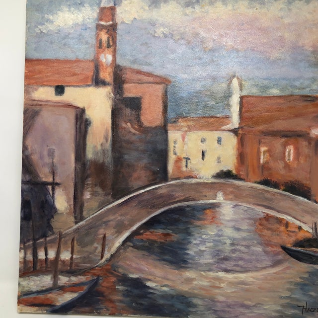 Impressionist Bridge Painting by Hazel Zipprian | Chairish