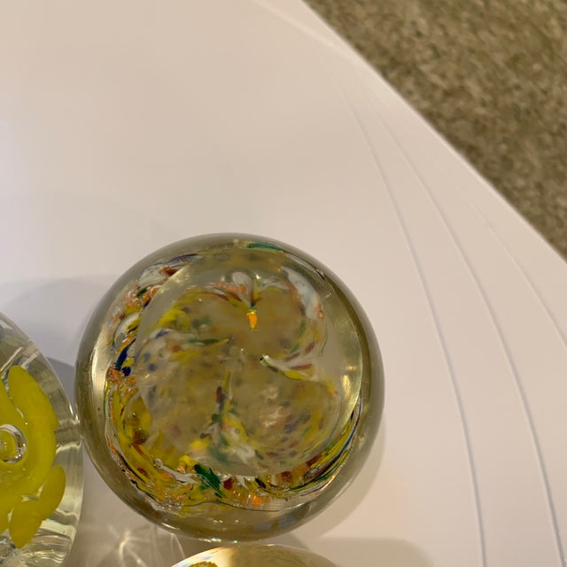 Hand Blown Art Glass Paperweights - Set of 3 | Chairish