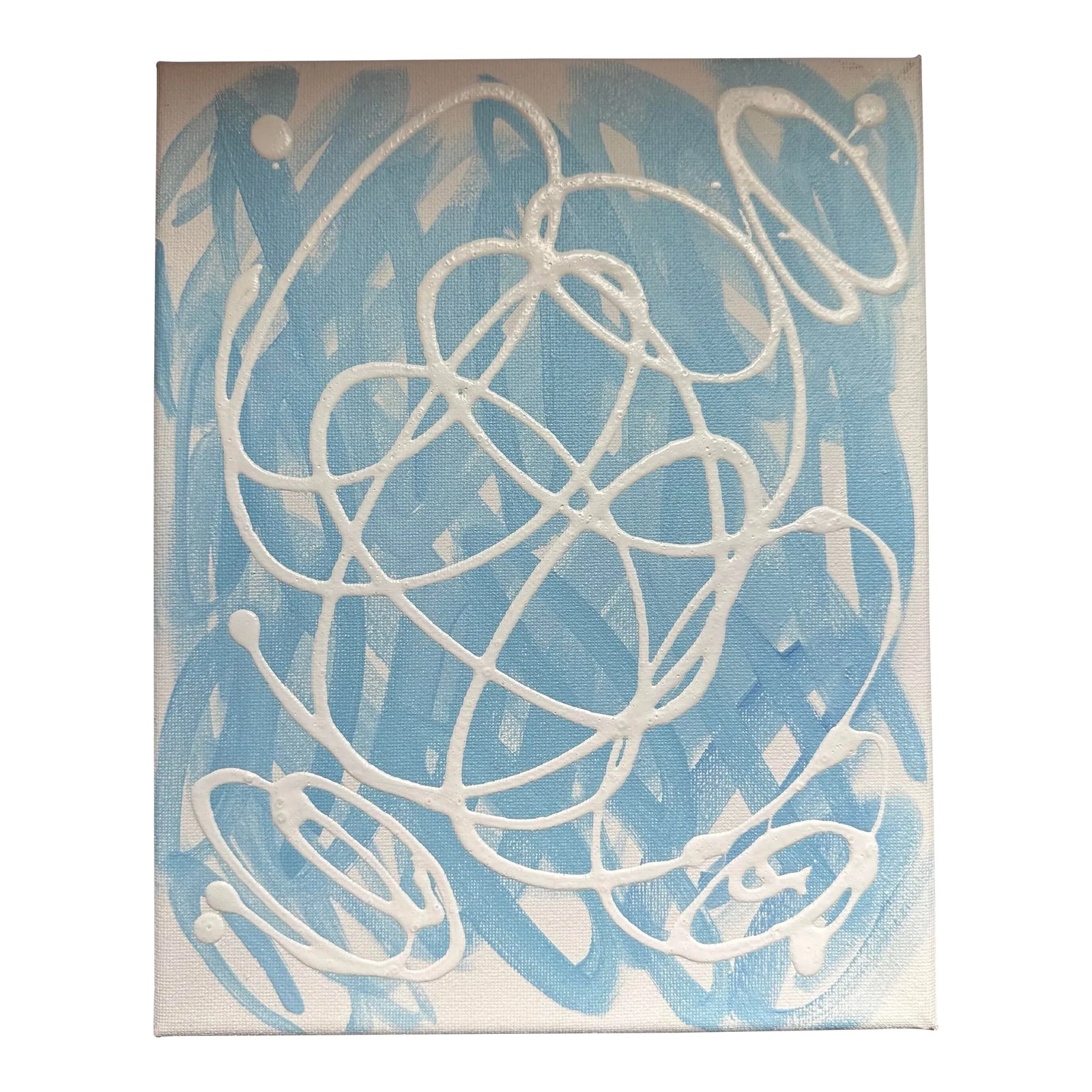 Erin Simon Original “Imperfections” “White on Blue” Abstract Painting ...