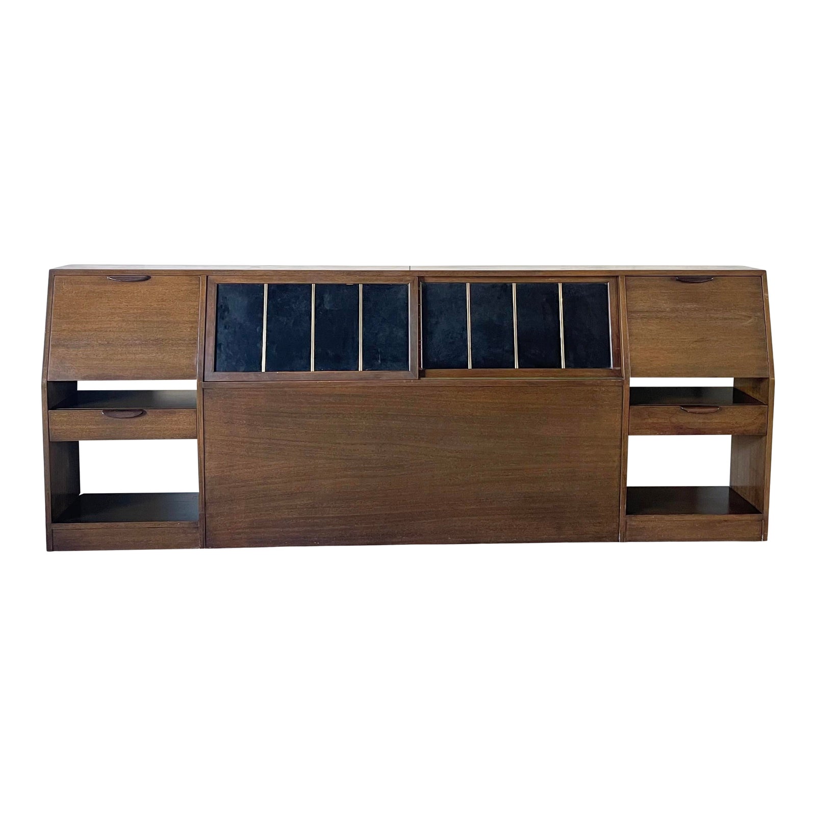 Mid-Century Full Size Storage Headboard by Harvey Probber- Signed ...