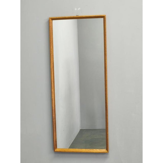 Danish Minimalist Wall Mirror with Oak Frame, 1960s | Chairish