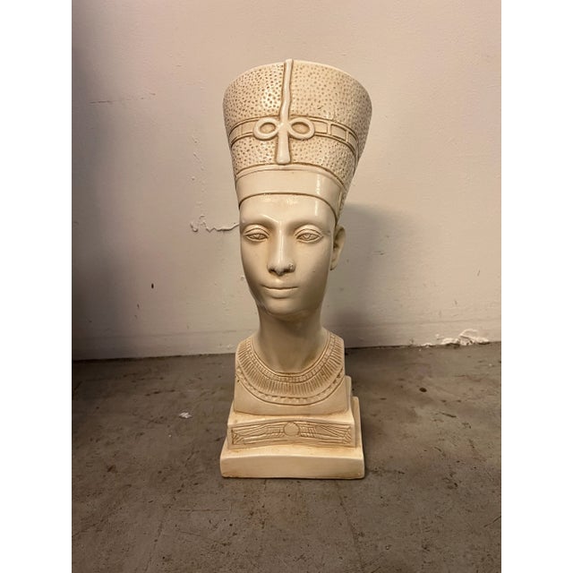 1980’s Egyptian Revival Large Bust Statue of Nefertiti | Chairish