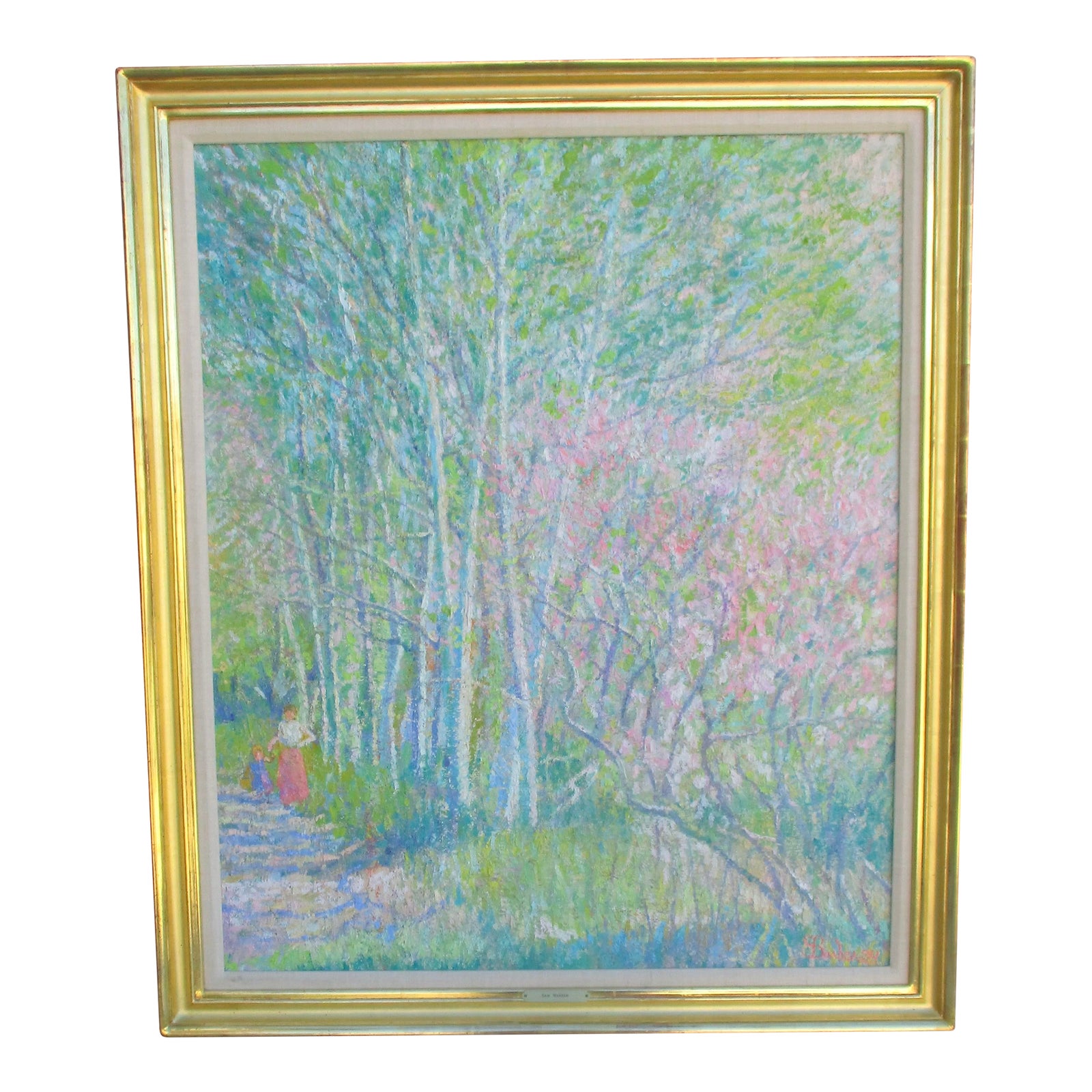 Sam (Samir) Barber Painting on Panel Dated 1984 | Chairish